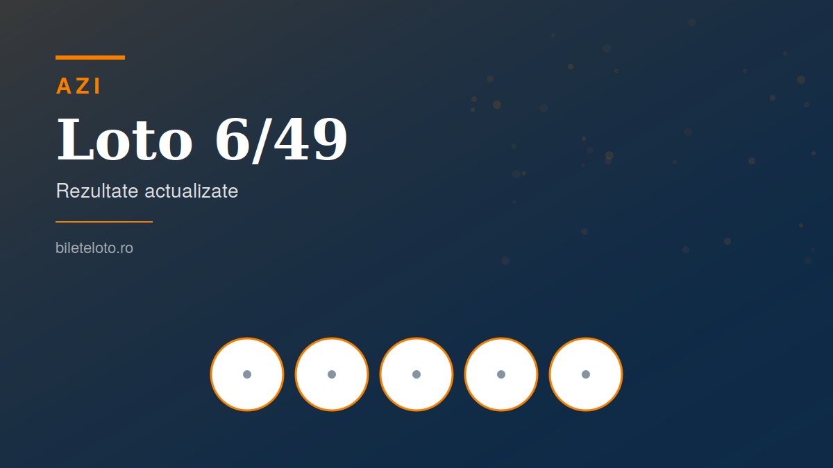 Rezultate Loto 6/49 azi — numerele extrase